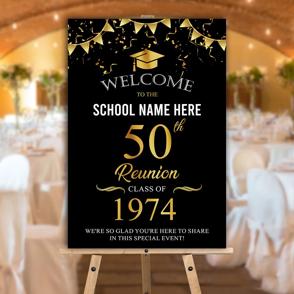 Amazon.com : Personalized Class Reunion Welcome Sign, High School ...