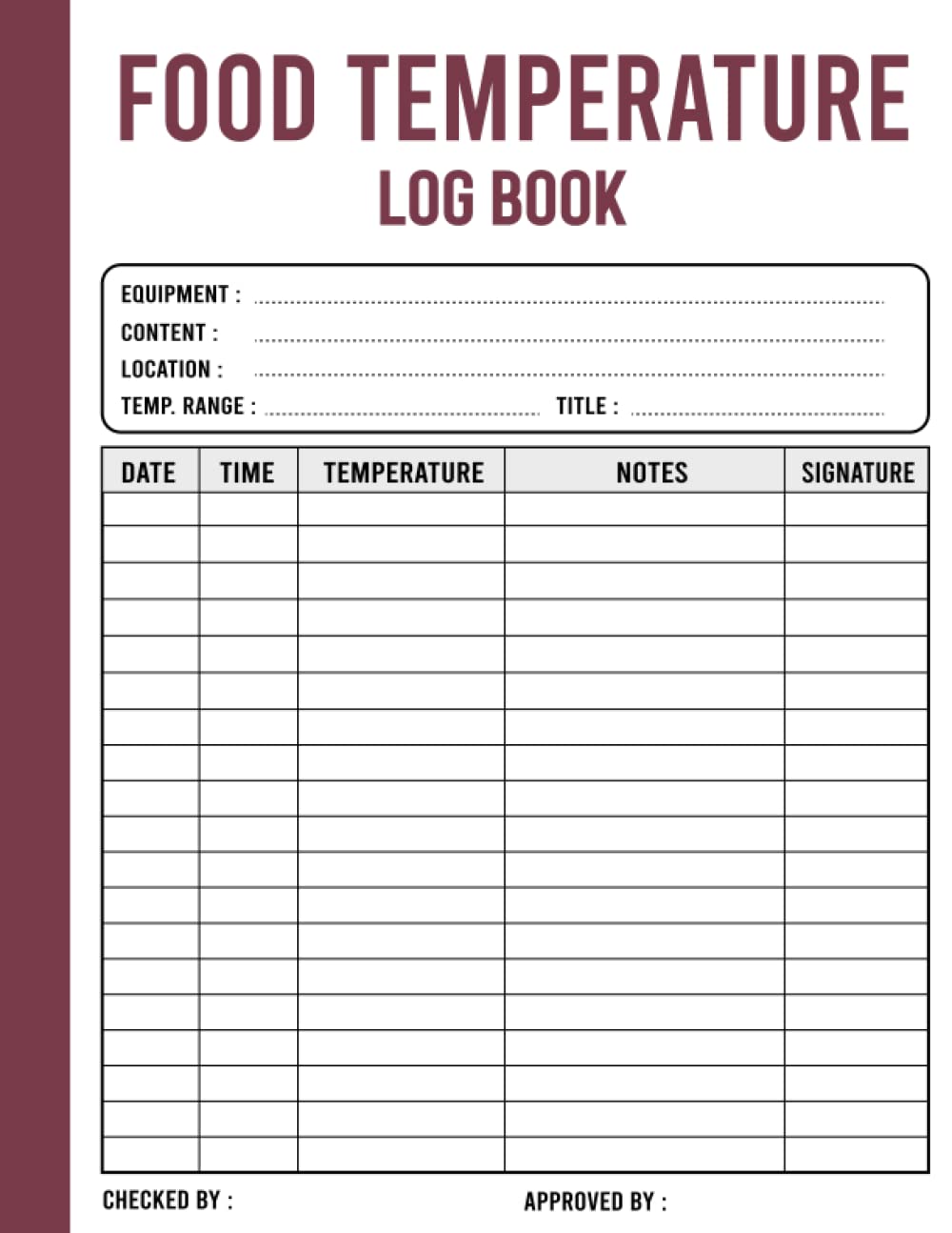 Daily Food Temperature Log