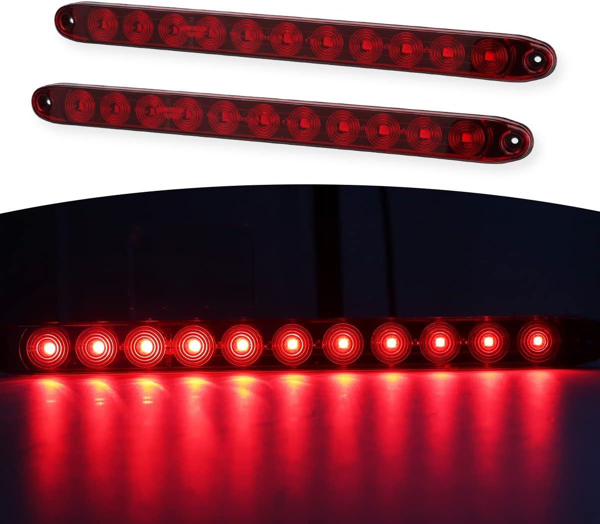 Amazon.com: auovo 16'' 11 LED Red Trailer Light Bar Brake Turn Signal ...
