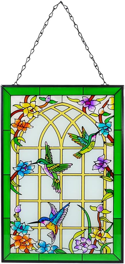 Amazon.com: ROSNINIKA Stained Glass Window Hanging, Dragonfly ...