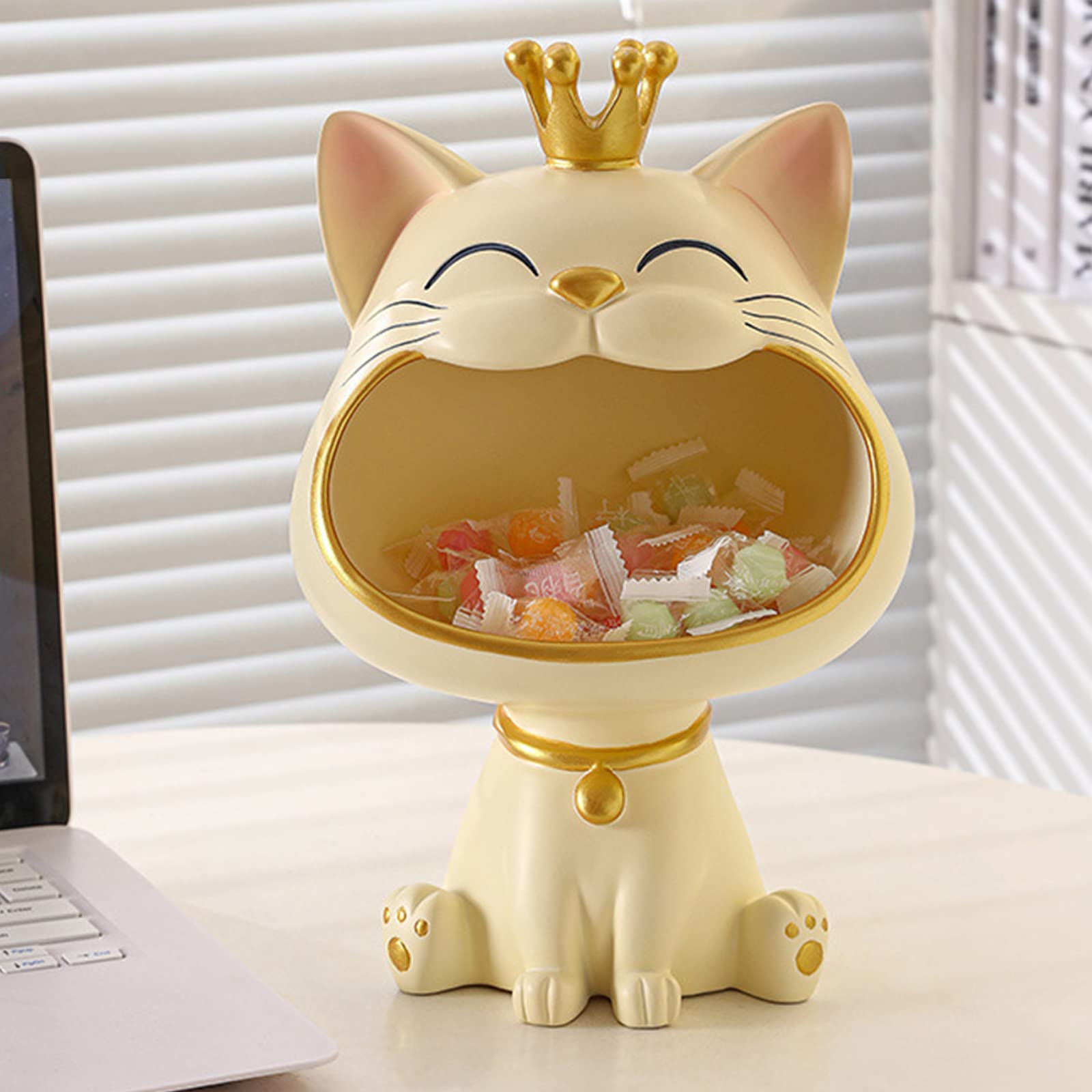 Amazon.com: Key Bowl for Entryway Table, Lucky Cat Statue Candy Dish ...