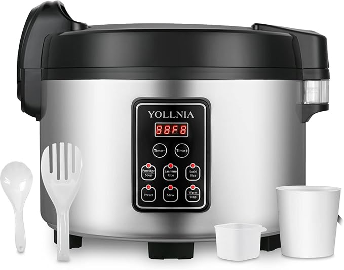 Amazon.com: YOLLNIA Commercial Large Rice Cooker & food warmer | 13.8QT ...
