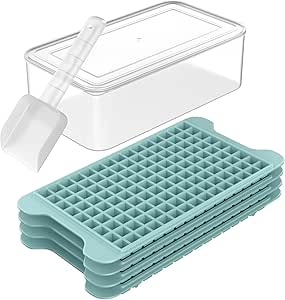 Amazon.com: Mini Ice Cube Tray for Freezer: FDDBI Small Ice Trays for Freezer with Bin - 117× ...