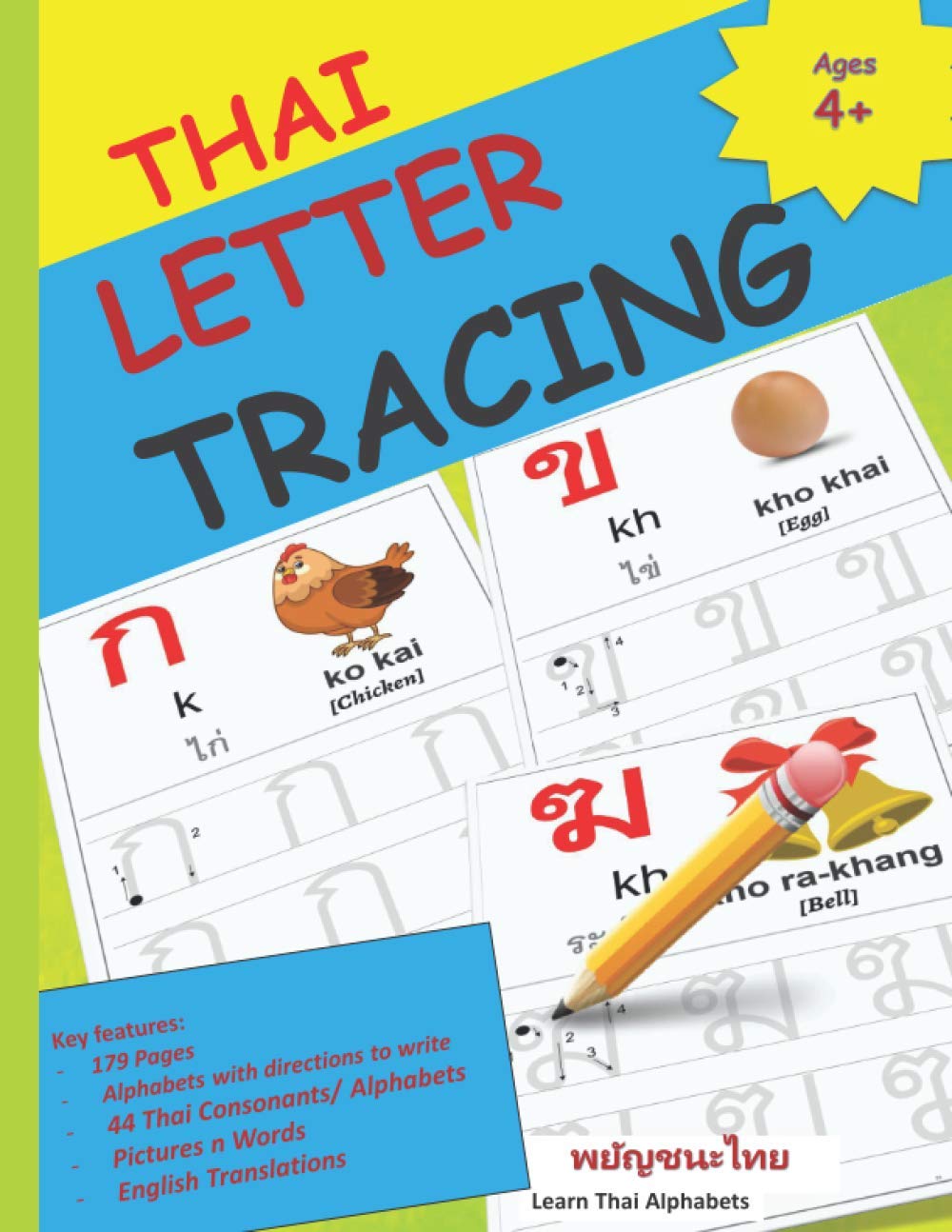Buy THAI LETTER TRACING: Learn to Write THAI consonants | 179 Page | 44 ...