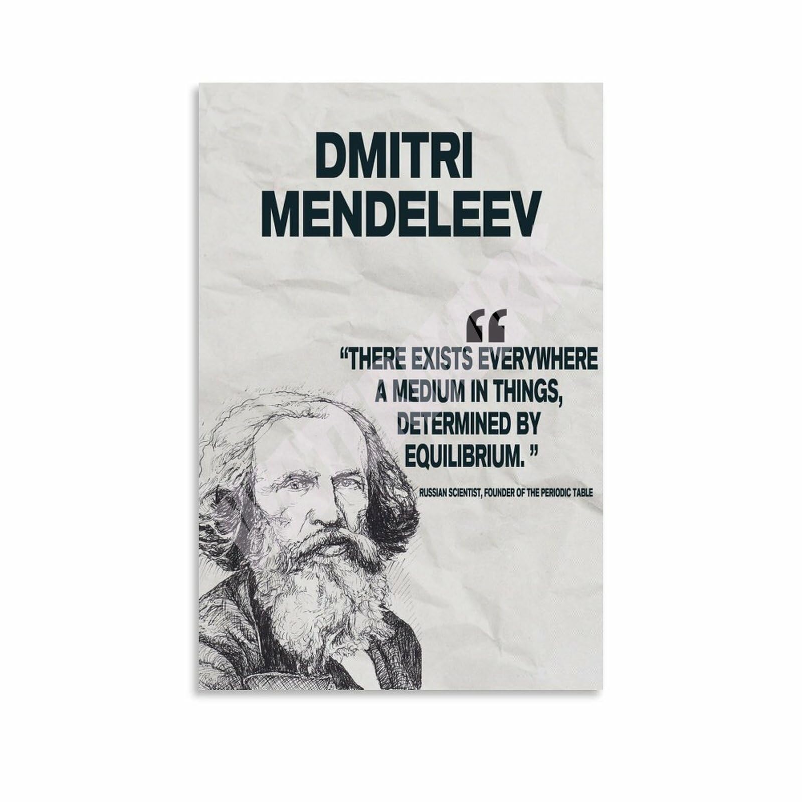 Amazon.com: Vintage Russian Scientist Dmitri Mendeleev Art Quote Poster ...