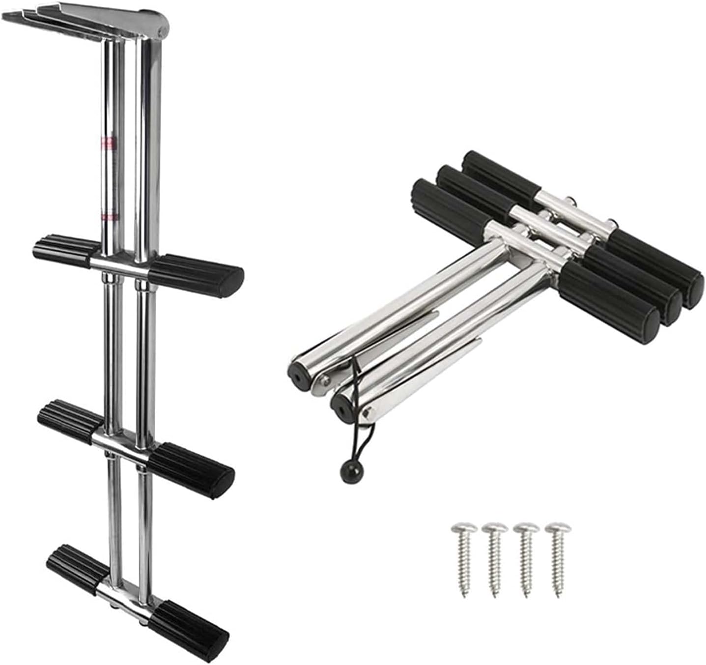 Amazon.com: 3 Steps Telescopic Ladder for Boat/Swimming Pool, Stainless ...