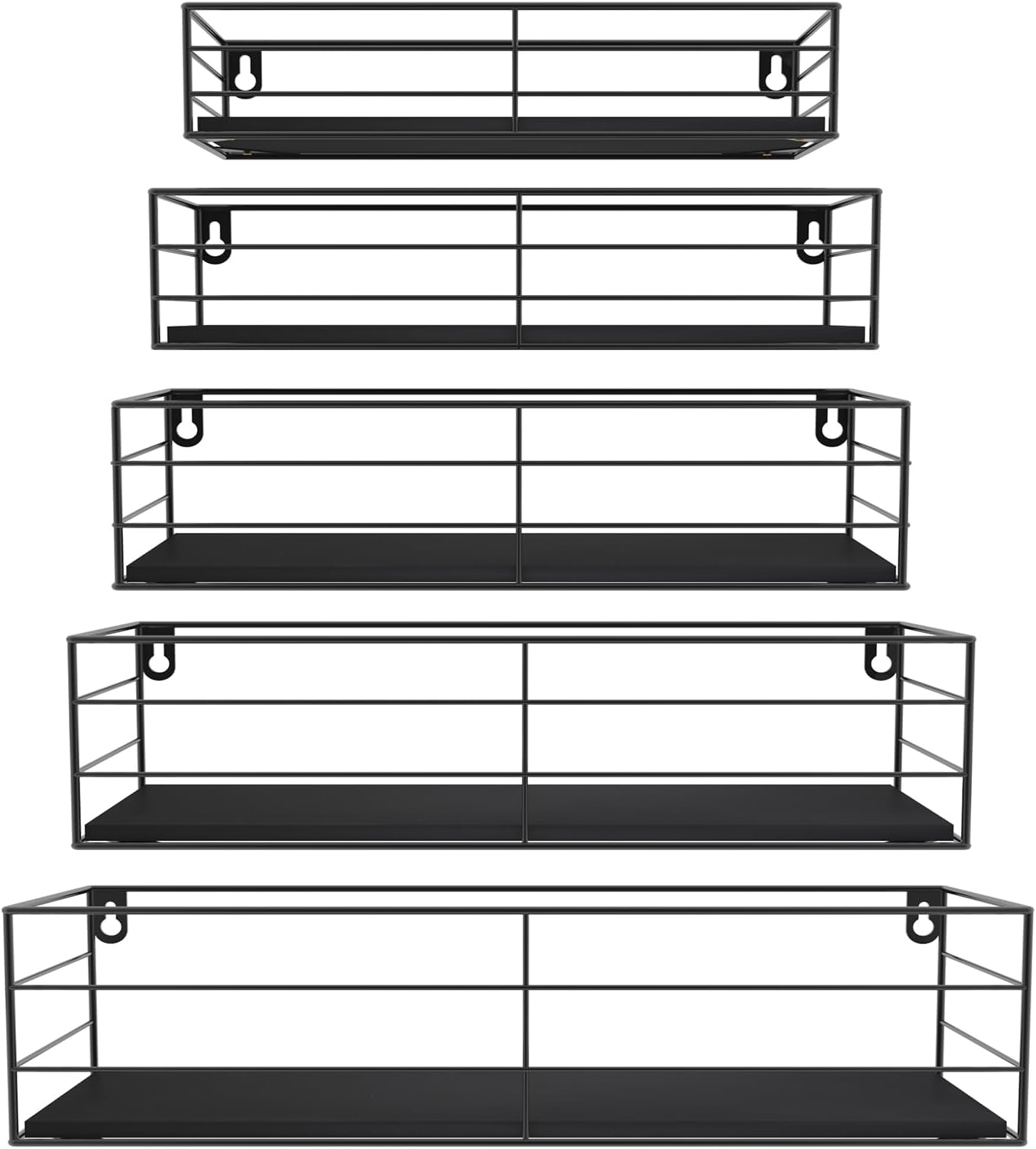 SONGMICS Wandregal im Industriestil, aus Metall, Traglast 15 kg/Regal ...
