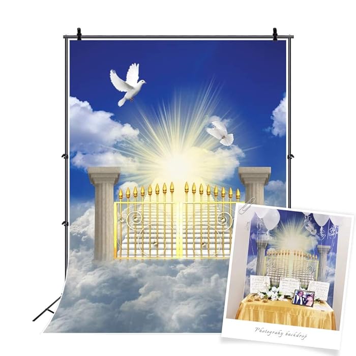 Buy CSFOTO 5x7ft Stairway to Heaven Backdrop Kingdom Backdrop Paradise ...