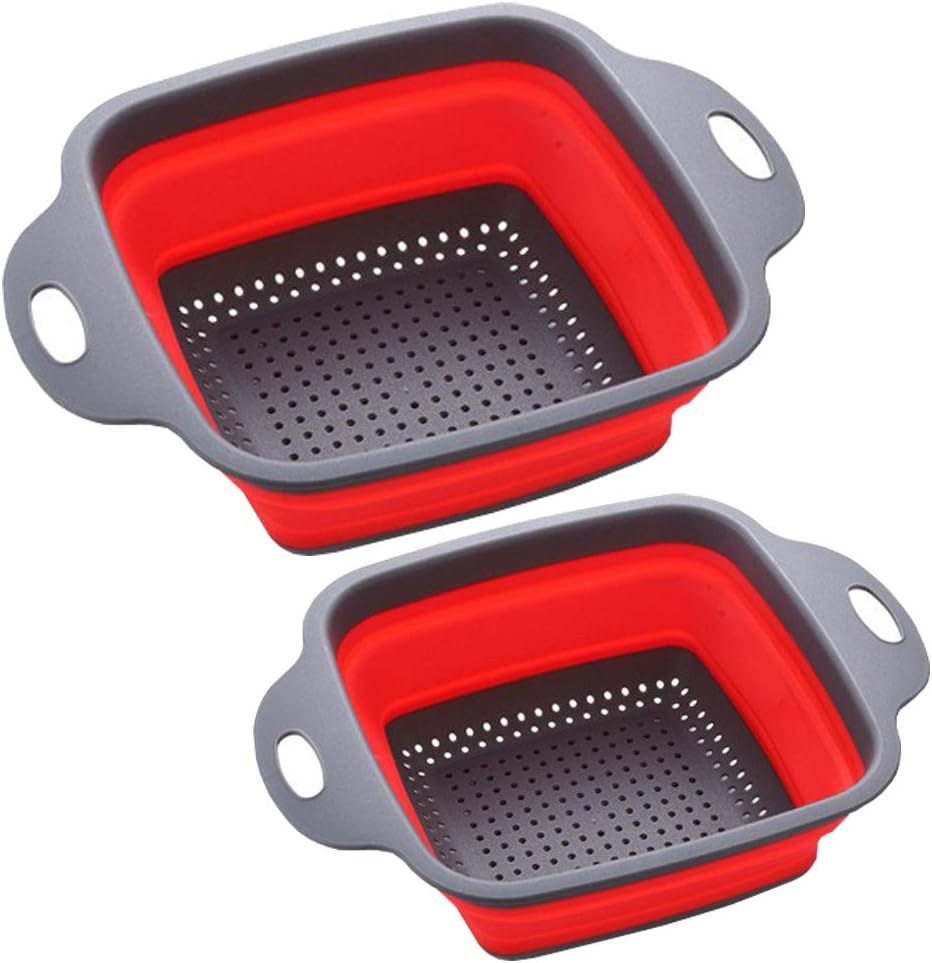 Amazon.com: Square Collapsible Colander Set,2 Collapsible Colanders ...
