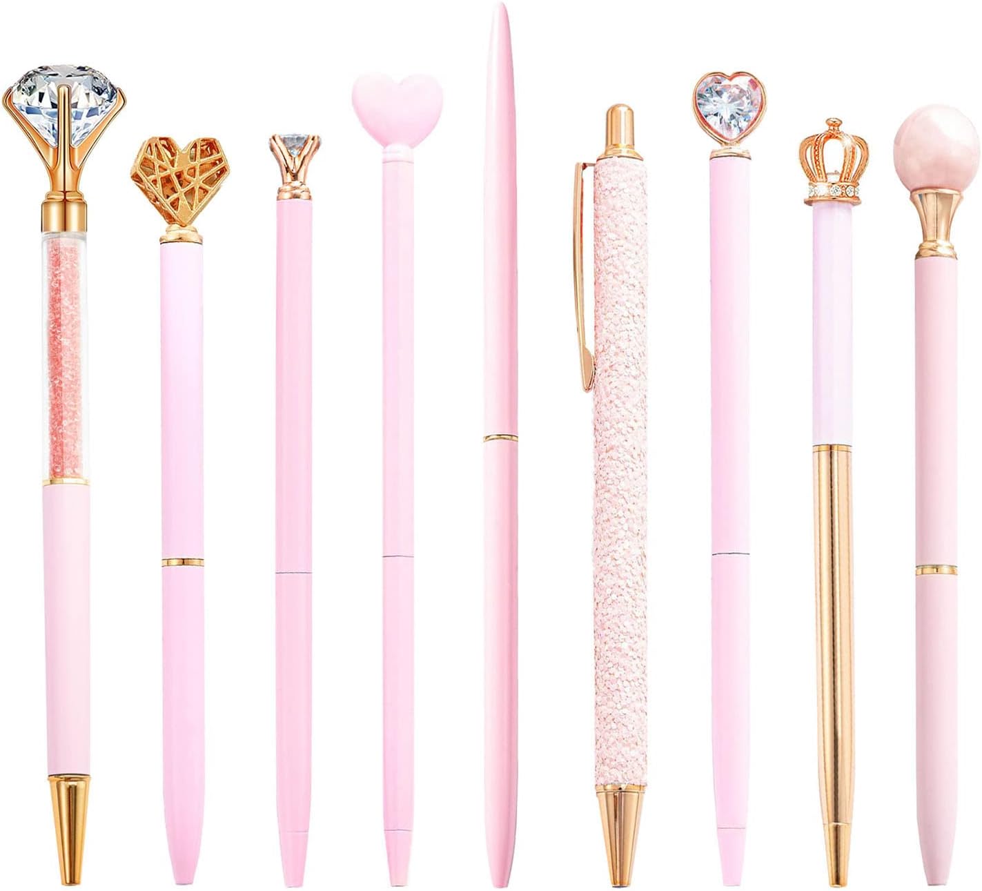 Amazon.com : Xccj 9 Pcs Ballpoint Cute Pens Set, Diamond Pens with ...