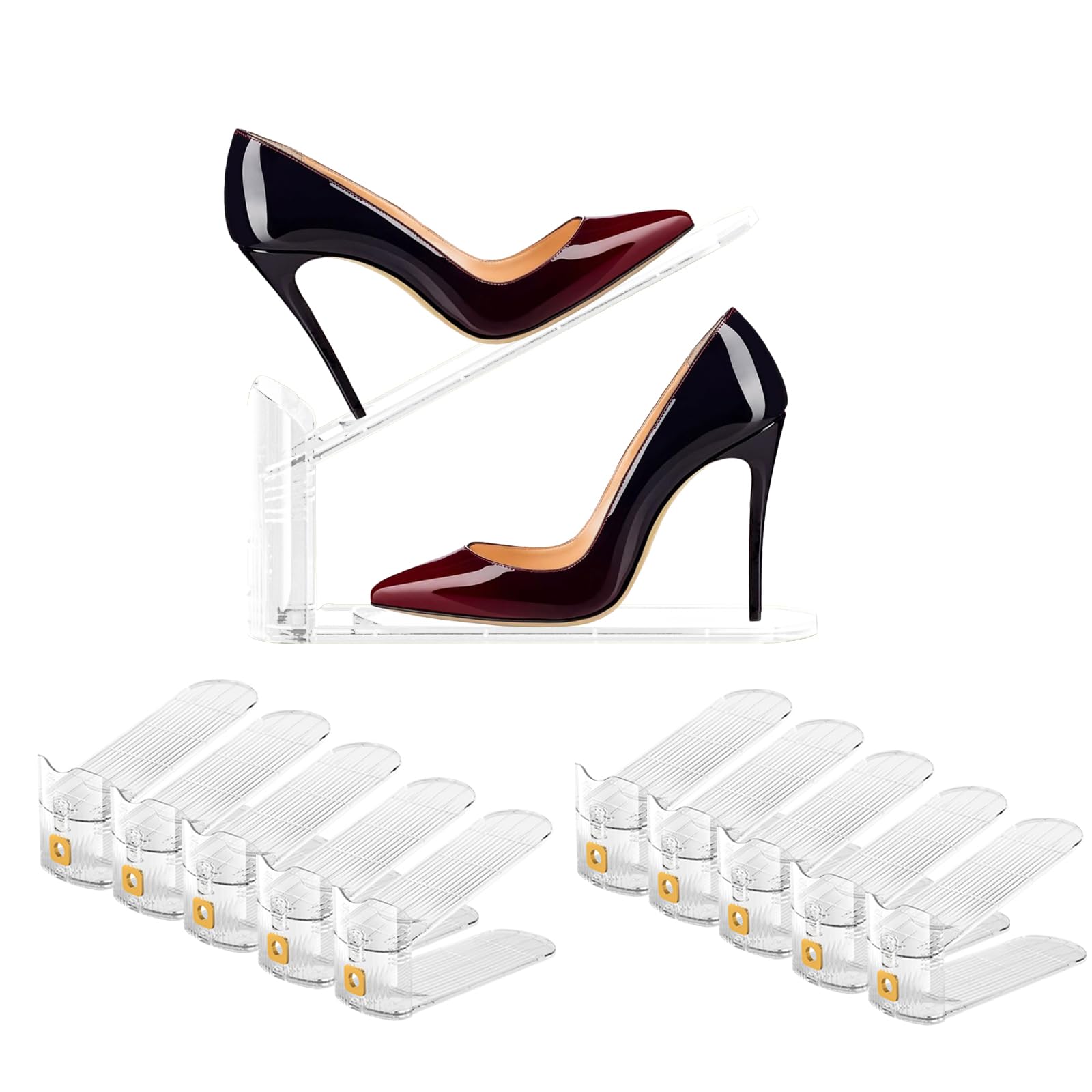 Amazon.com: GIUNJOE Shoe Slot 0rganizer Clear Shoe Stackers for a Pair ...