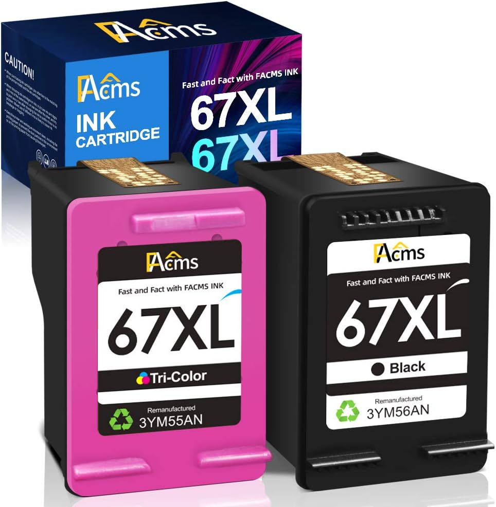 Amazon.com: FACMS Remanufactured Ink Cartridge Replacement for HP 67 ...