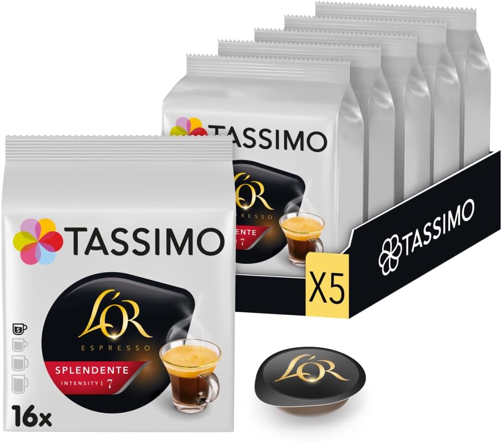 TASSIMO L'OR Espresso Splendente Coffee Capsules T-Discs Pods 5 Pack ...