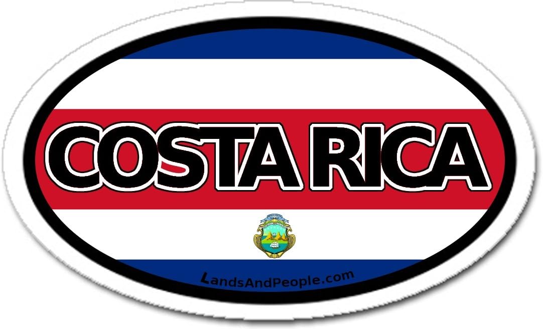 Amazon.com: Costa Rica Flag Car Bumper Sticker Decal Oval