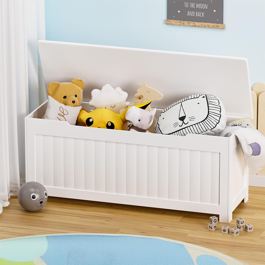 Levede Kids Toy Box Storage Chest Cabinet White Container Clothes ...