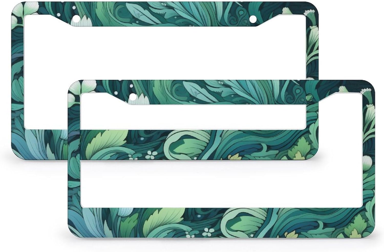 Amazon.com: 2 Pack Dreamy Greenery Pattern Blue Green License Plate ...