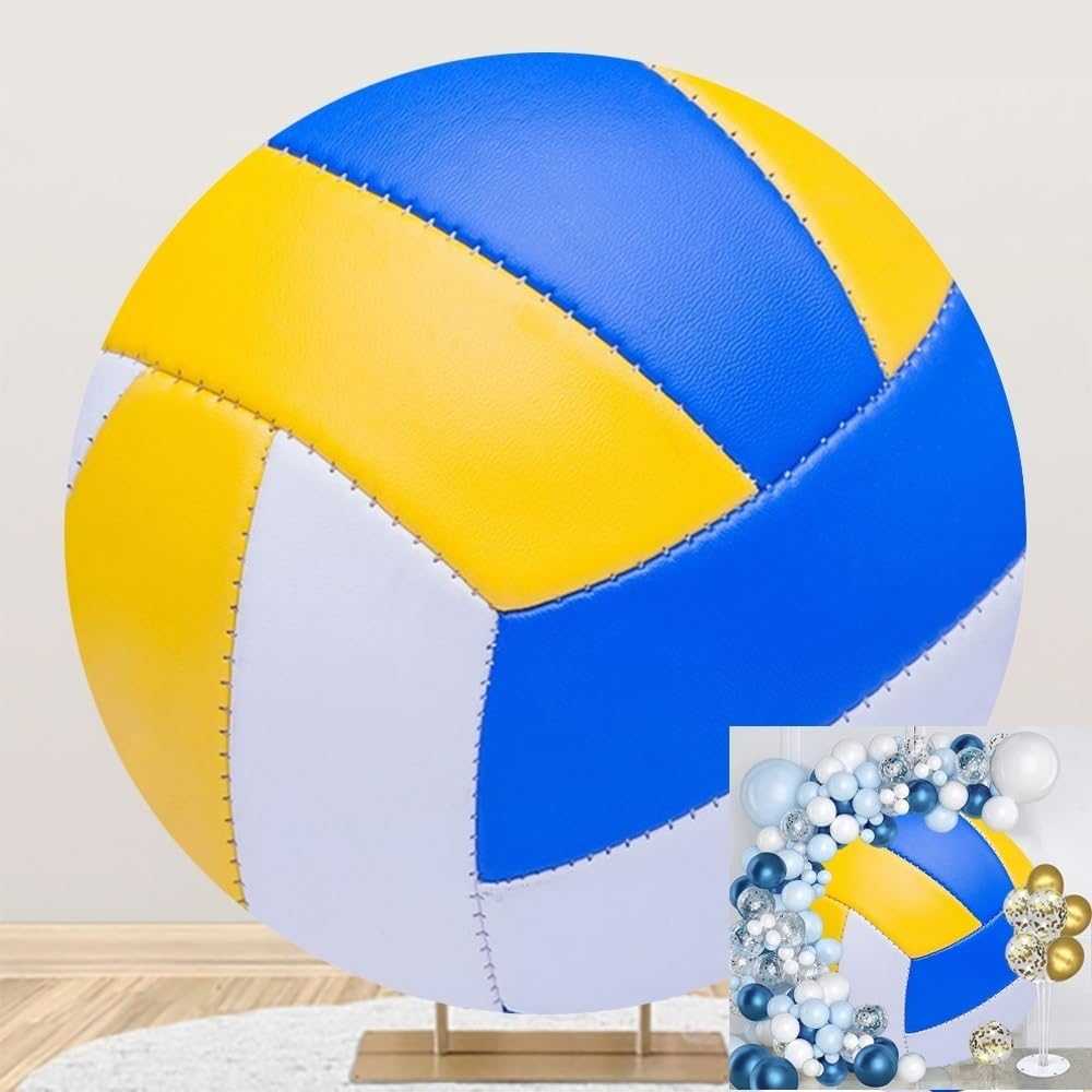 Amazon.com : OERJU Volleyball Round Backdrop Cover Volleyball Sports ...
