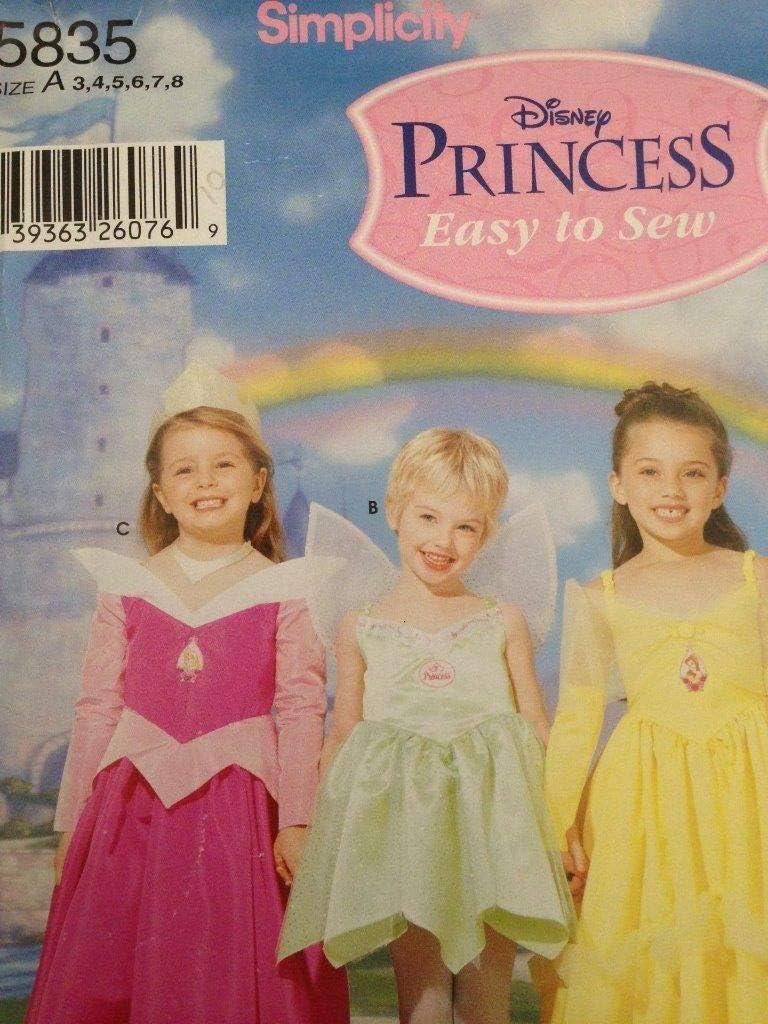 Amazon.com: Simplicity Sewing Pattern 5835 Disney Princess Costumes ...