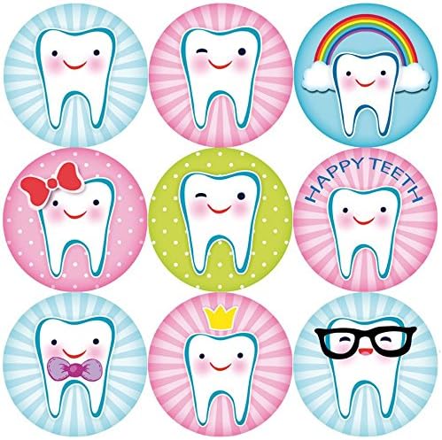 144 Happy Teeth 30mm School Reward Stickers for Teachers, Dentist ...