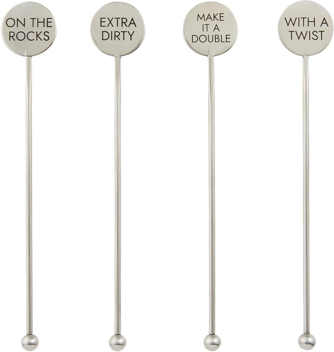 SIPS Drinkware Stainless Steel Drink Stirrers, 5-Inches, Cocktails ...