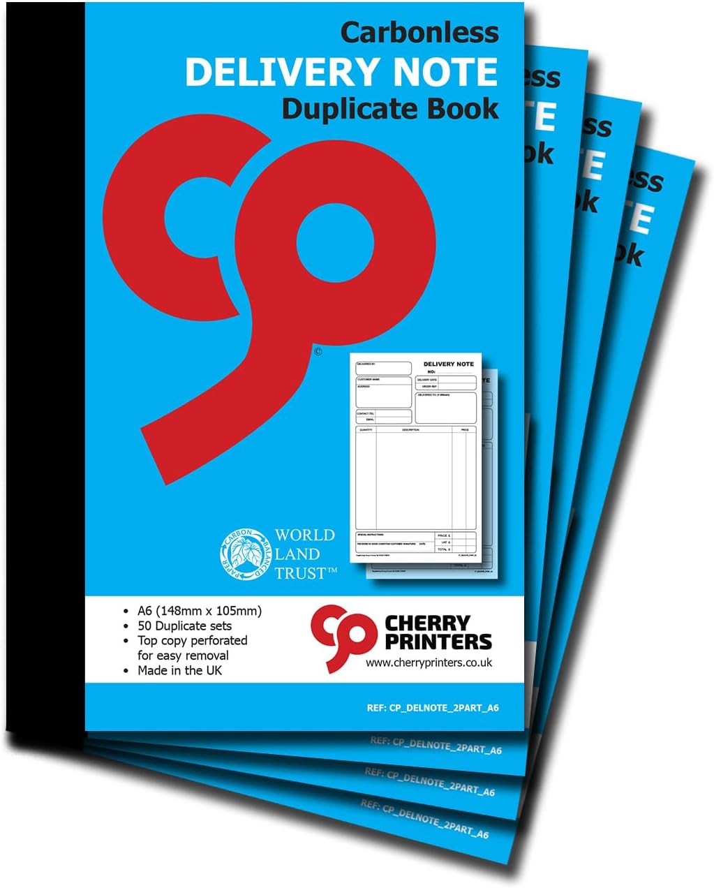 Cherry Carbonless Delivery Note Duplicate Book A6 | 50 Duplicate Sets ...