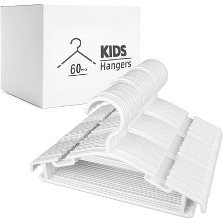 Amazon.com: Kids Hangers Child Hangers 60 Pack Baby Hangers for Nursery ...