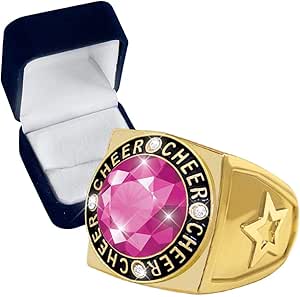 Amazon.com : Crown Awards Gold Cheerleading Championship Ring with ...