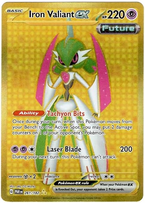 Amazon.com: Pokemon - Iron Valiant ex 261/182 - Paradox Rift - Hyper ...