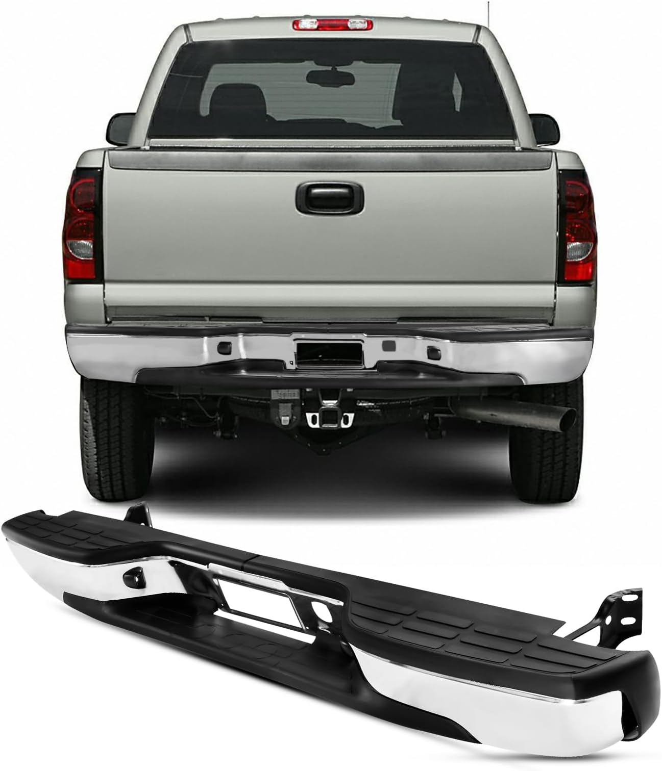 Amazon.com: KYX Rear Bumper Compatible for 2001-2007 Chevy Chevrolet ...
