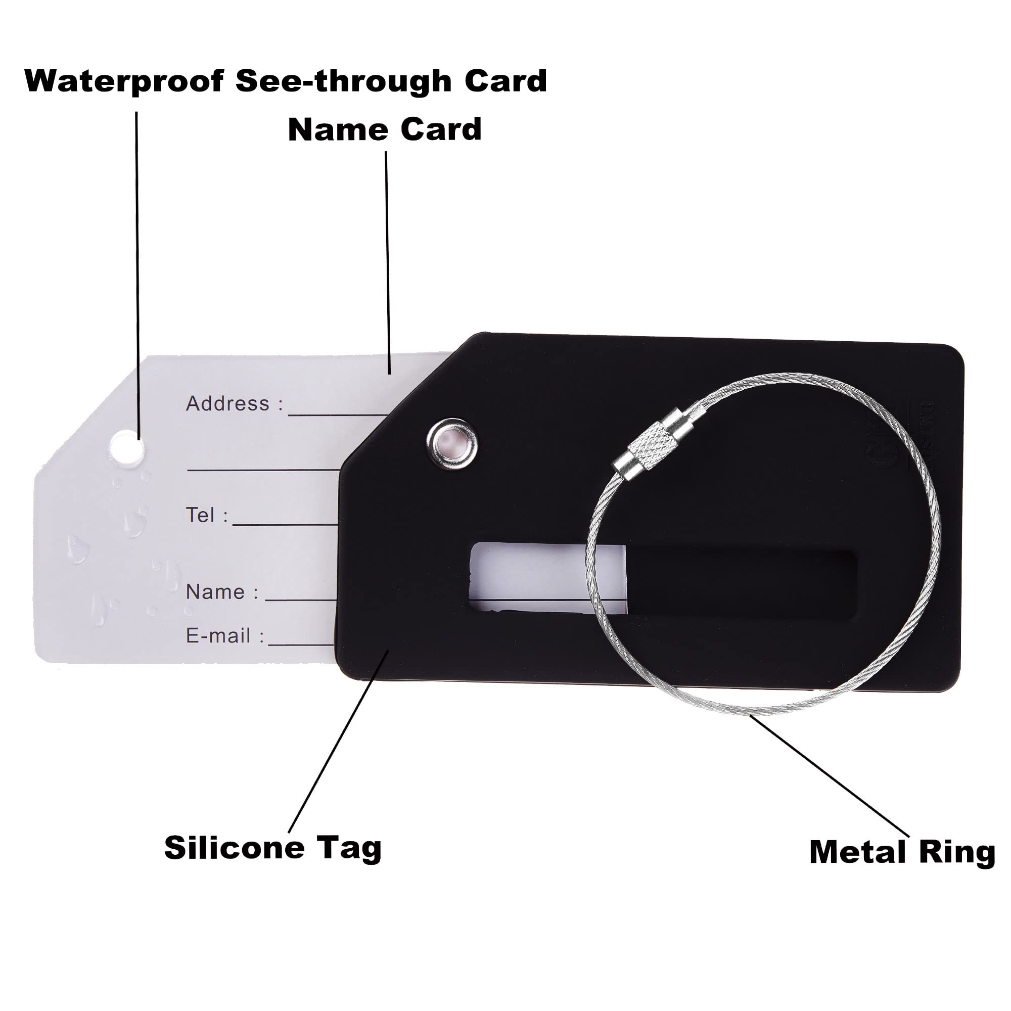 Snapklik.com : 8 Pack Silicone Luggage Tag Baggage Handbag School Bag ...