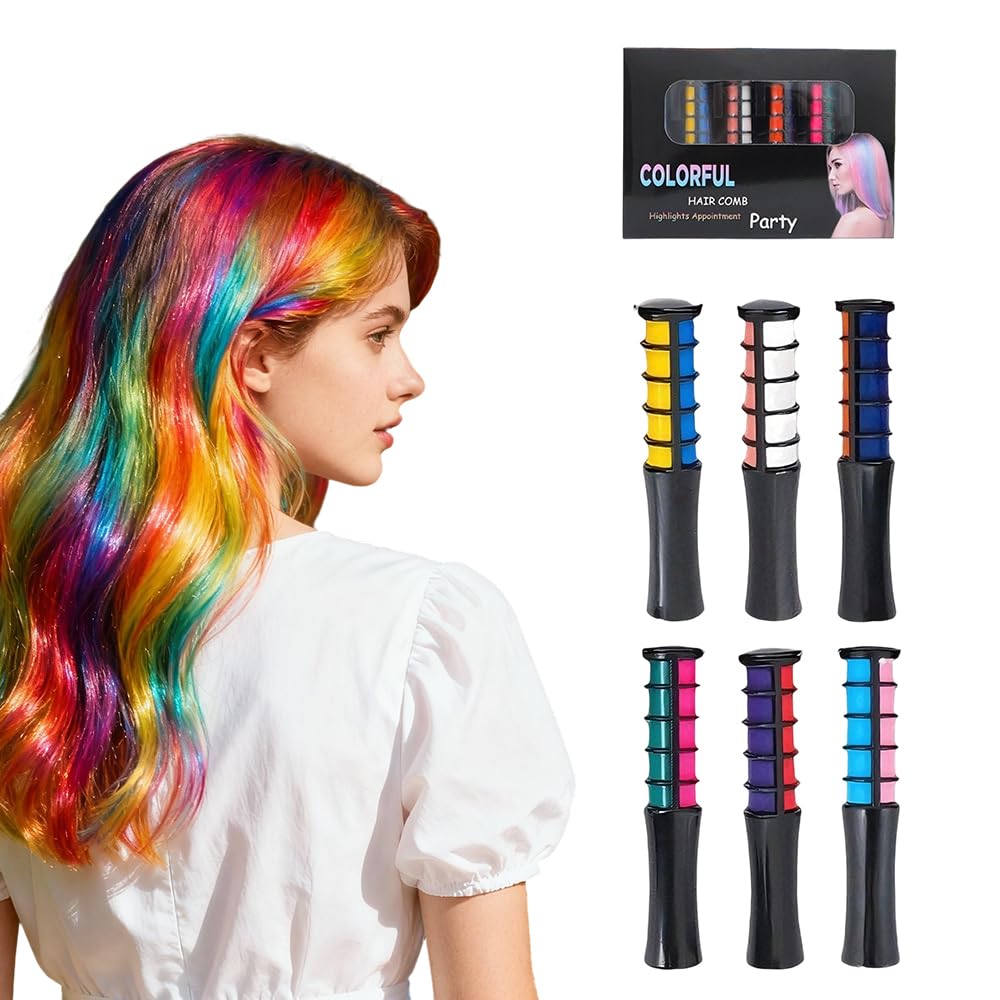 Amazon.com: 1 Set 12 Colors Festive Fun Hair Chalk Combs, Washable ...