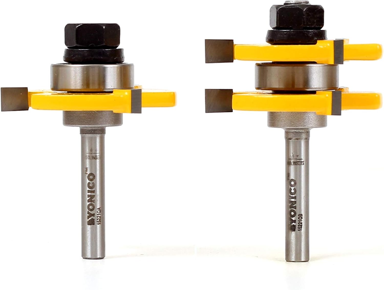 Yonico 15221q 3/4-Inch 2 Bit Tongue and Groove Router Bit Set 1/4-Inch ...
