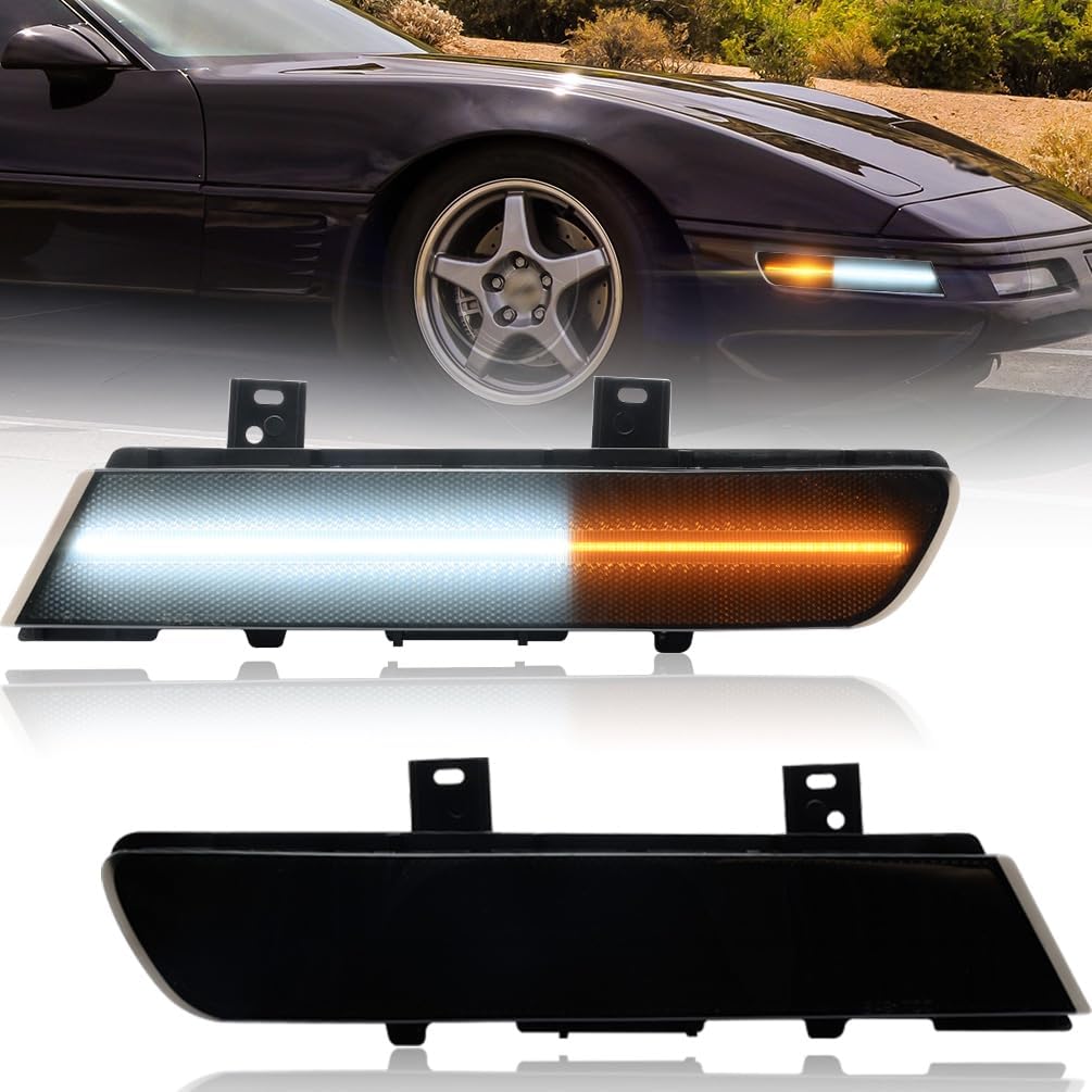 Amazon.com: NJSBYL Smoked Lens Corvette C4 LED Front Side Marker Lamps ...