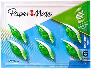 Liquid Paper Dry line Grip Correction Tape 6 Pack: Erasers & Correction ...