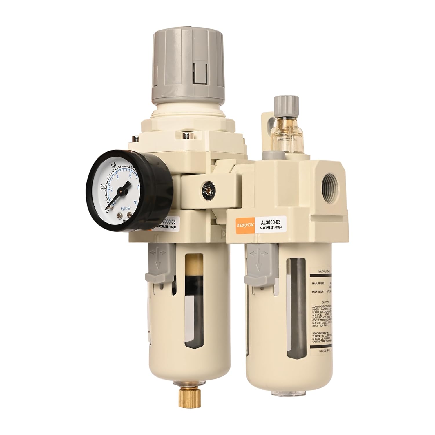 HYCO BSP Pneumatic FRL Unit (Air Filter + Regulator + Lubricator) with ...