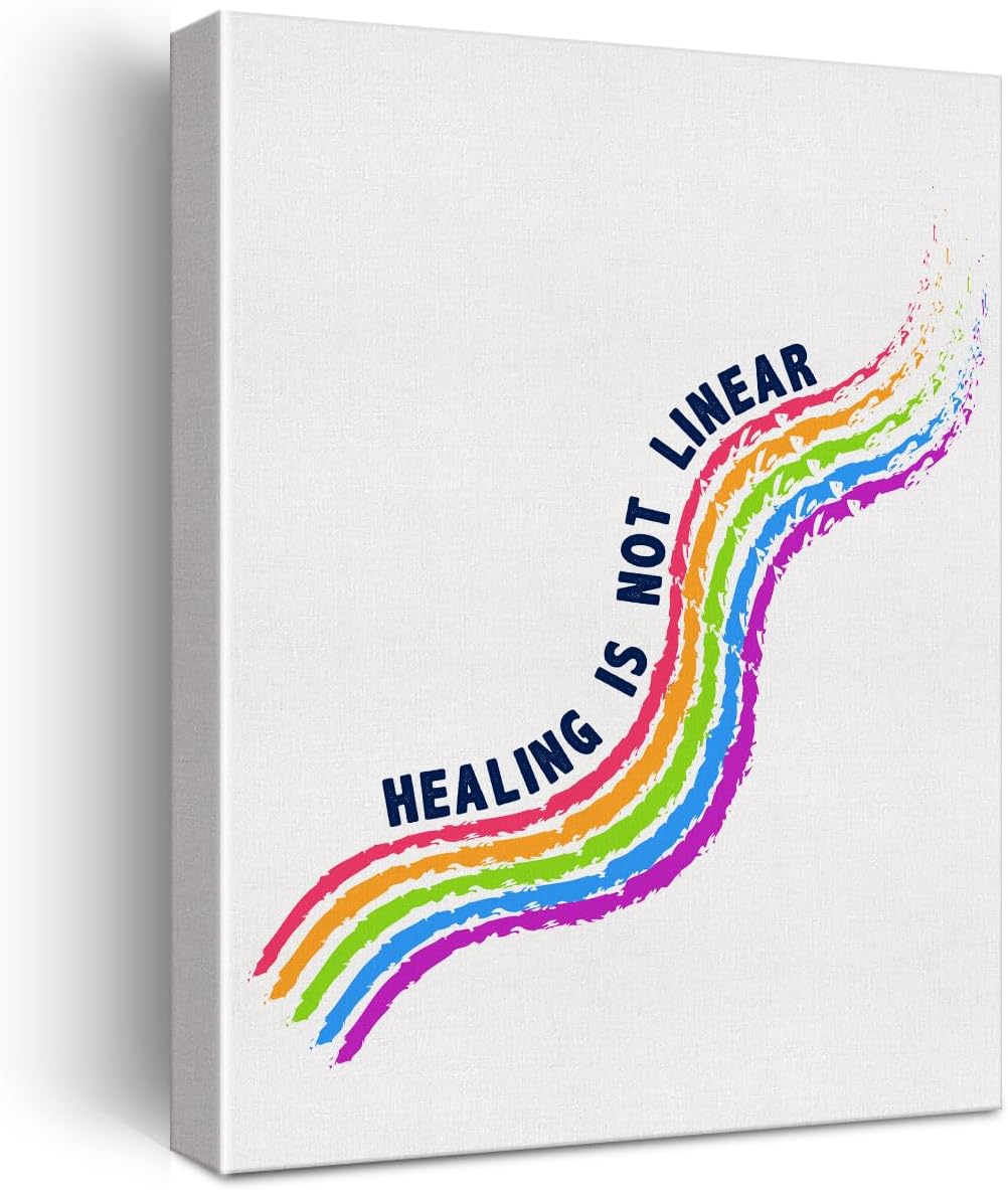 Amazon.com: Mental Health Wall Art Canvas Painting Healing is Not ...