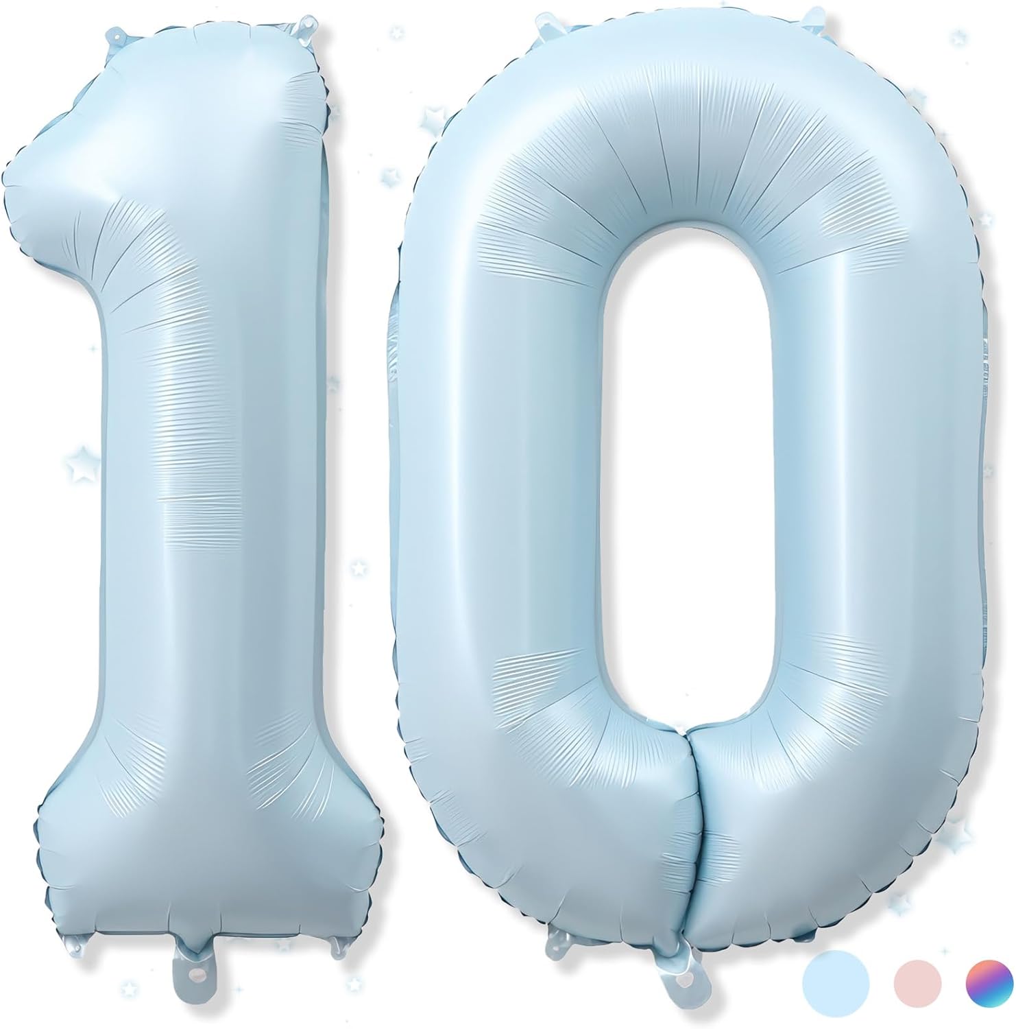 Amazon.com: 40 Inch 10 Balloon Number, Large Pastel Matte Baby Blue ...