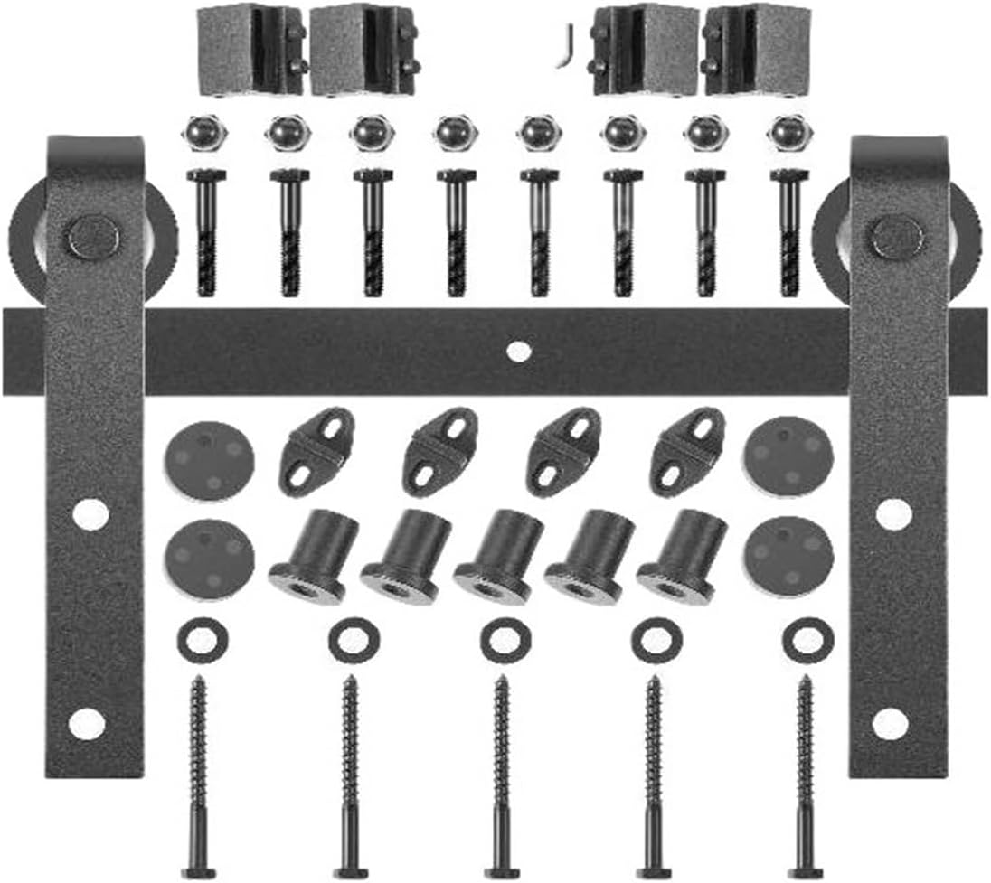 Amazon.com: Heavy Duty Sturdy Sliding Barn Door Hardware Kit 5FT-18FT ...