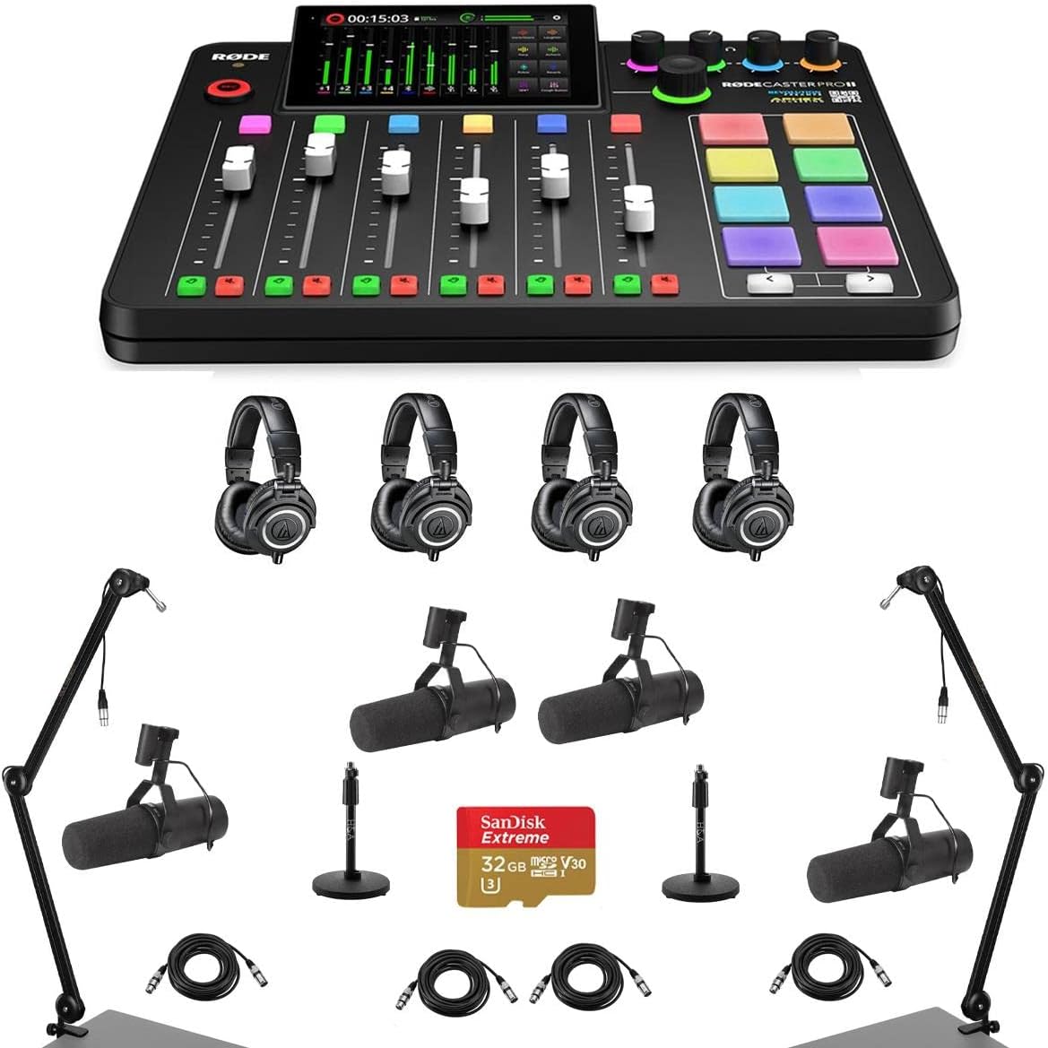 Amazon.com: Rode RODECaster Pro II Integrated Audio Production Studio ...