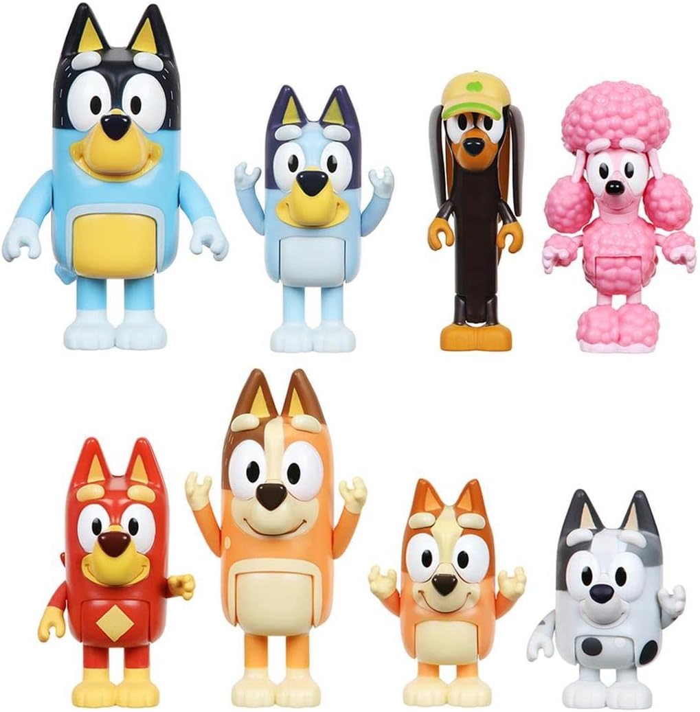 Bandai México Colección 8 Figuras Bluey Pack de Muñecos para Niños en ...