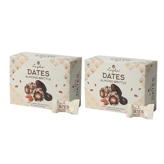 LOYKA Almond Brittle Dates - 2 Packs X 11 Pc | Crunchy Dates Coated ...