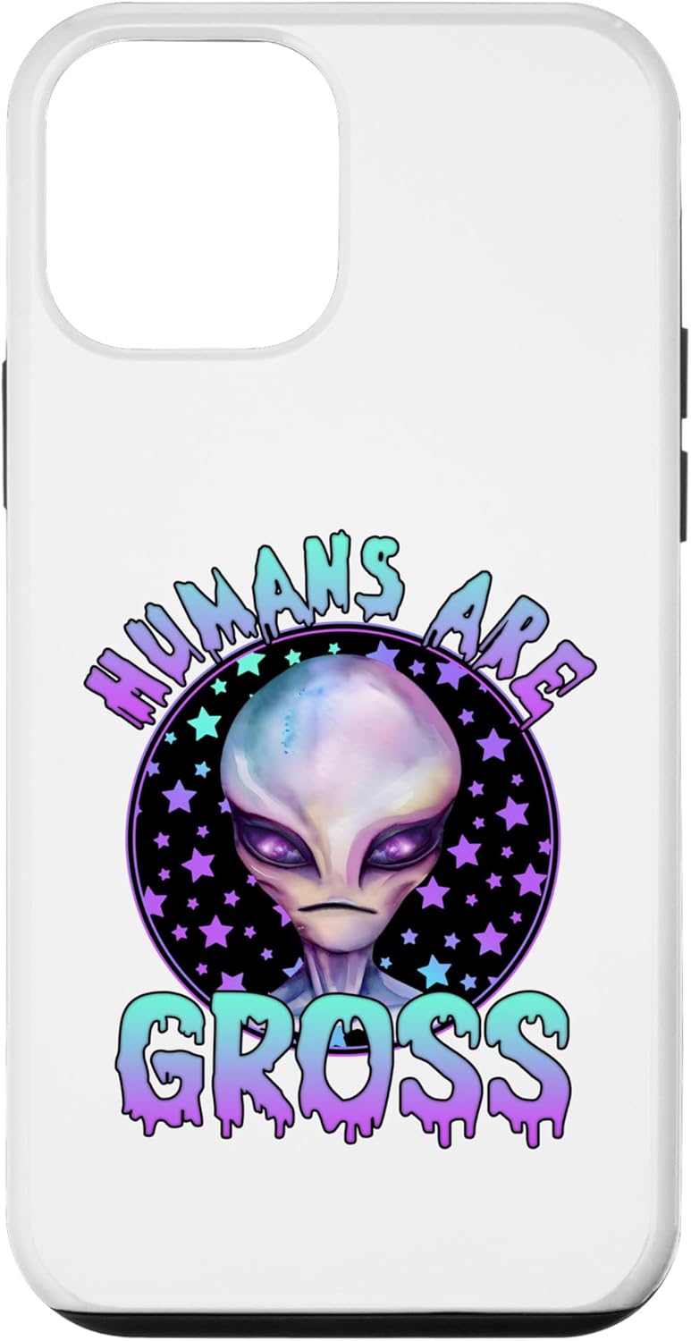 Amazon.com: iPhone 12 mini Humans Are Gross Alien Abduction Purple ...
