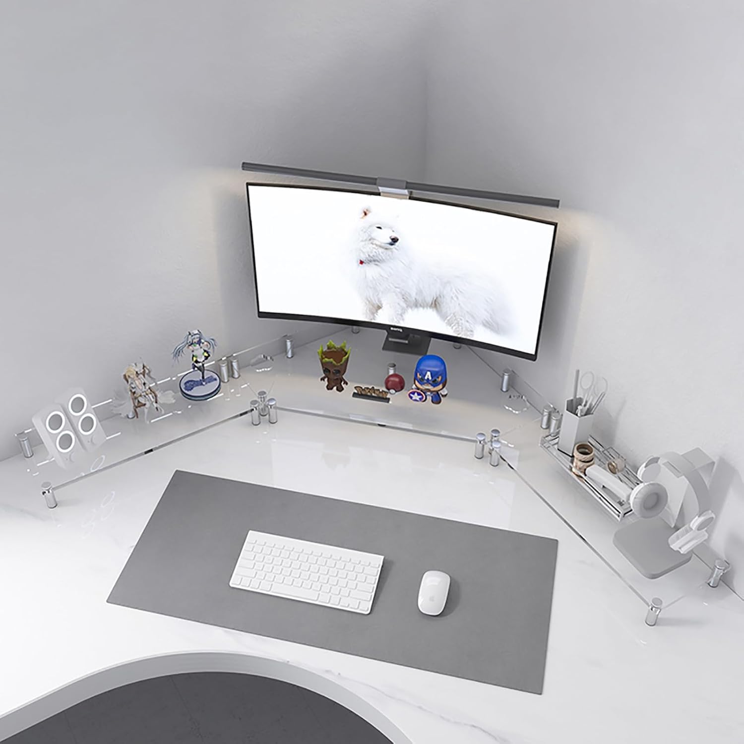 Amazon.com: Corner Monitor Stand Computer Screen Corner Riser for Desk ...