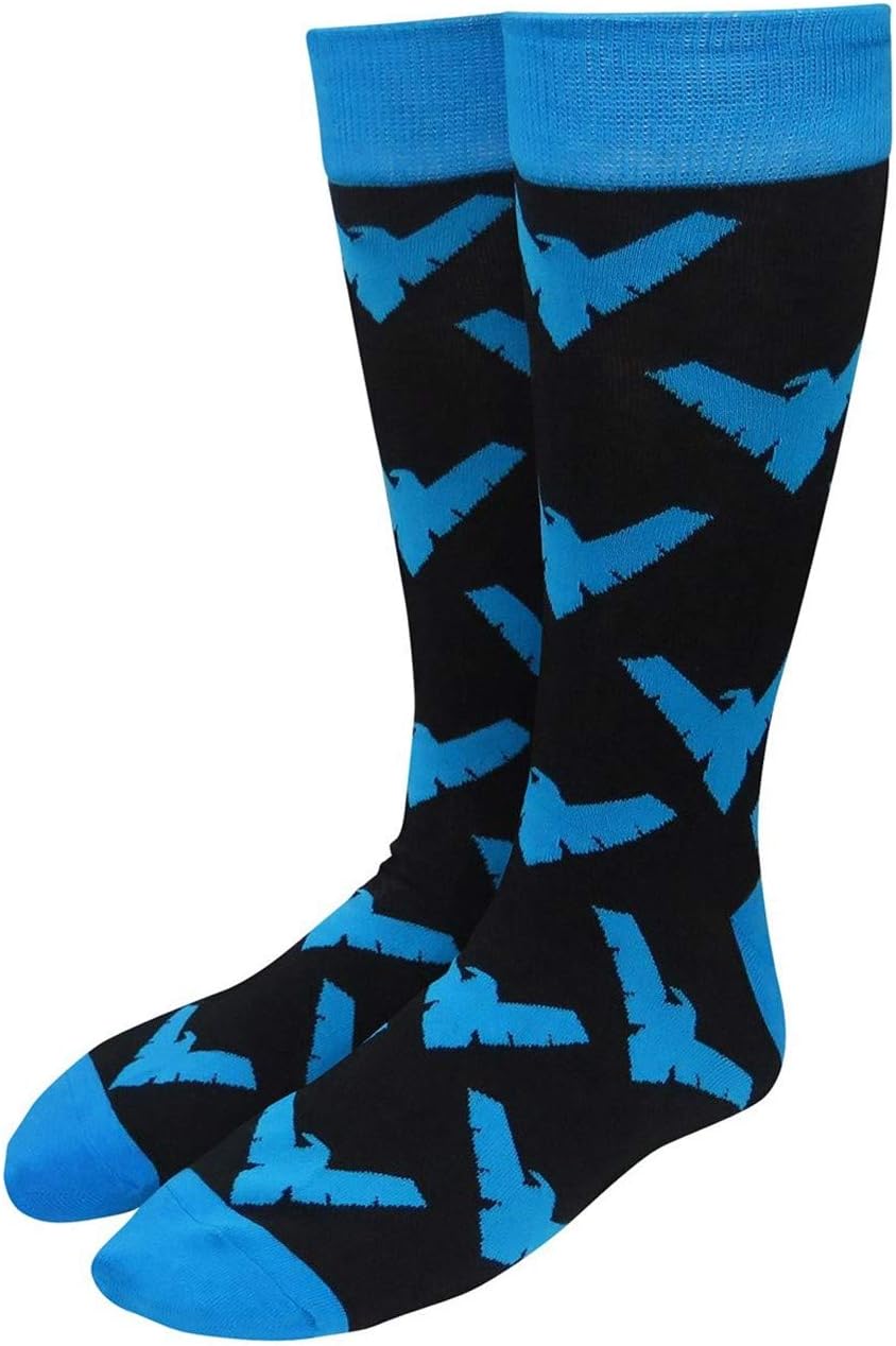 Nightwing All-Over Symbol Crew Socks : Amazon.ca: Clothing, Shoes ...