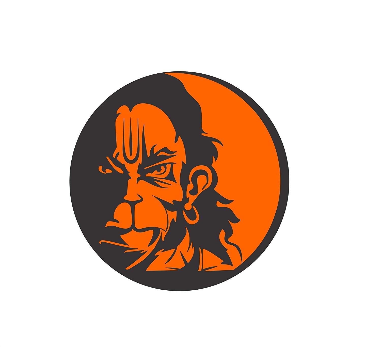KaaHego Hanuman Bumper Hood Windows Side Stickers Black/orange (Size ...