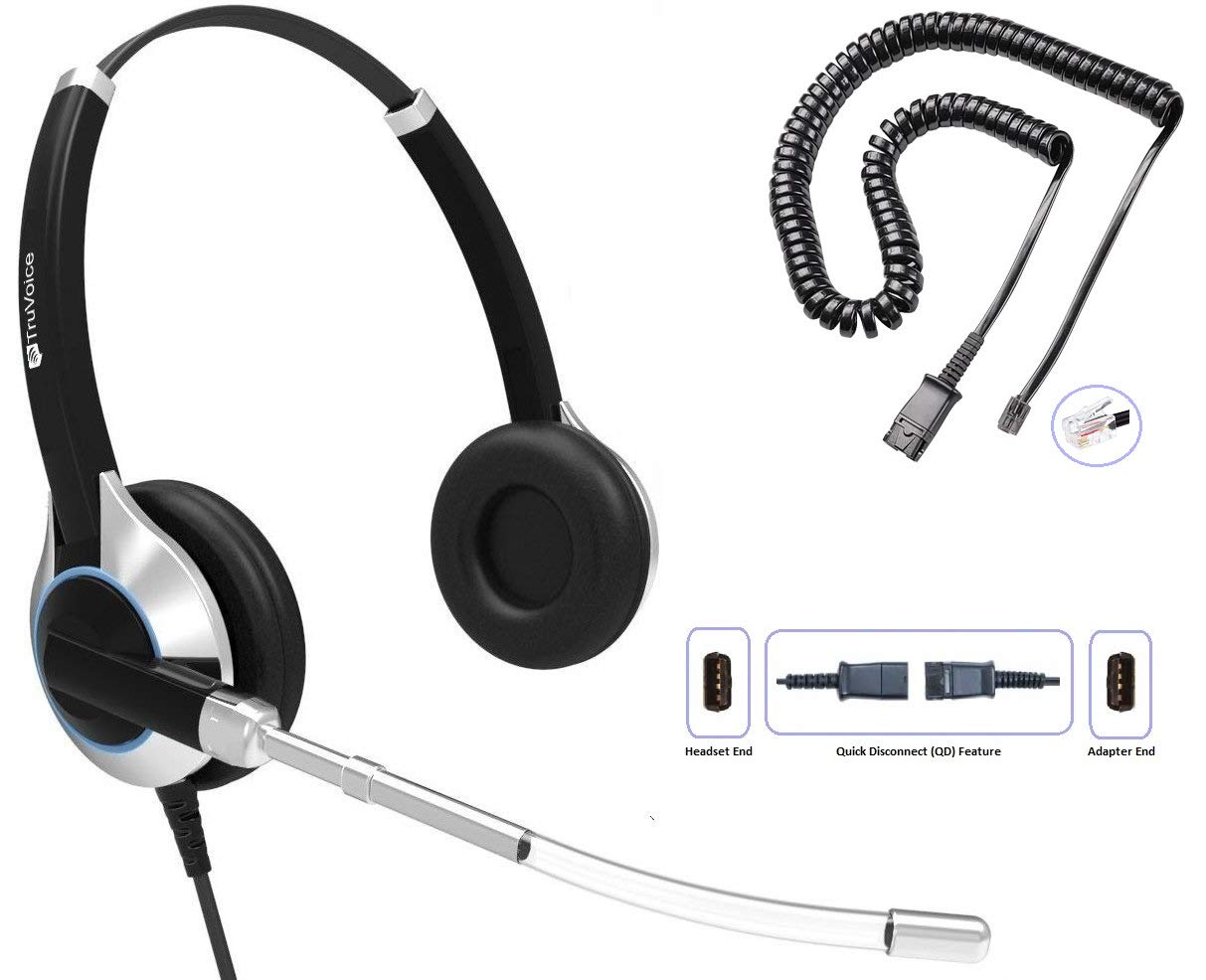 Deluxe Double Ear Headset with Noise Reduction Voice Tube and Cable ...