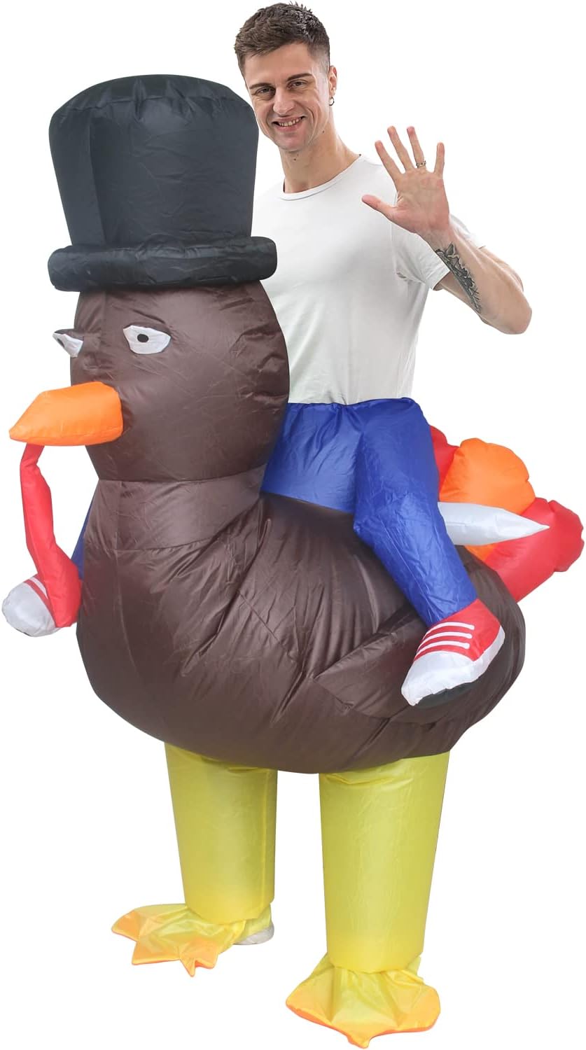 Amazon.com: IHGYT Riding Turkey Inflatable Thanksgiving Day Costume ...