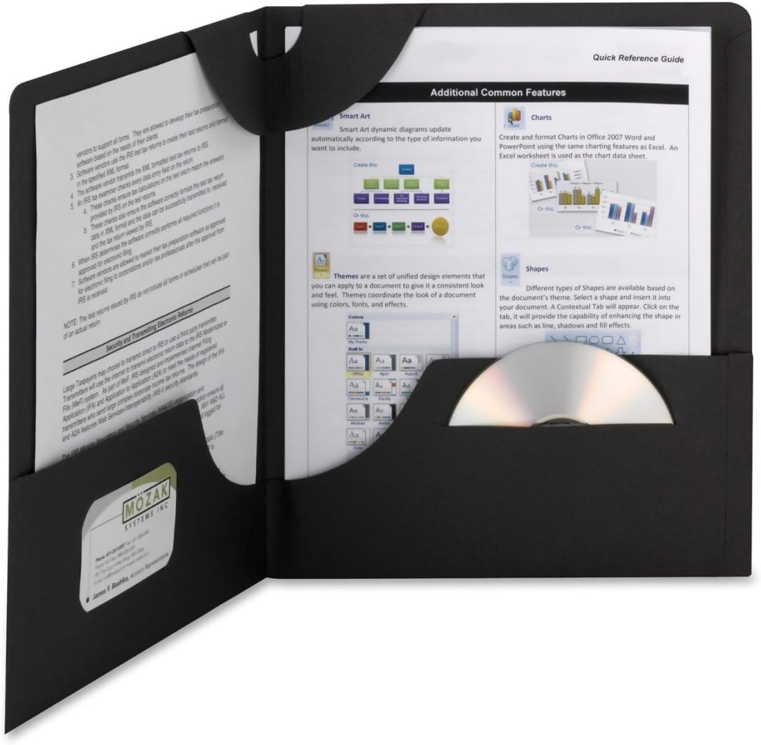 Amazon.com : Lockit® Two-Pocket Heavyweight Folder, Letter Size, Black ...