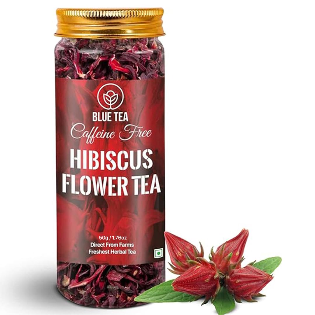 BLUE TEA Hibiscus Flower Herbal Tea - 50 Gram | SKIN GLOW ENHANCING TEA ...