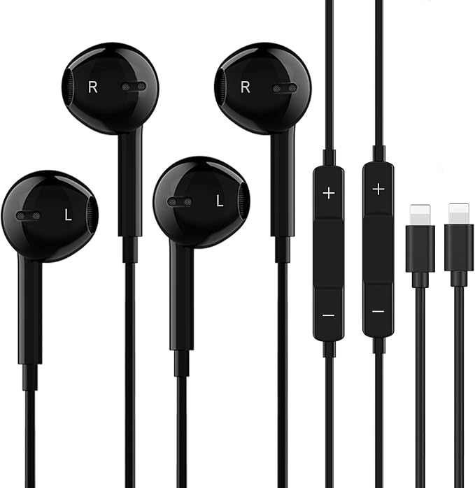 Amazon.com: Headphones for iPhone,2 Pack Earbuds Wired Earphones with ...